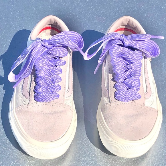 Vans | Shoes | Vans Old Skool Suede Purple And White Pop Cush Womens ...